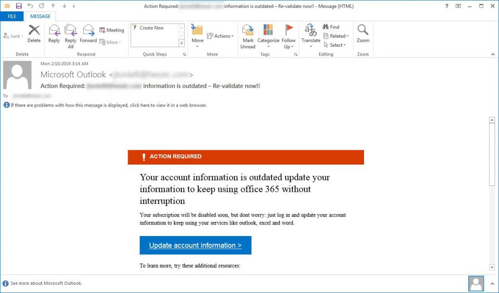 พบ Phishing Email บน Outlook และ Microsoft - Hostatom Web Hosting